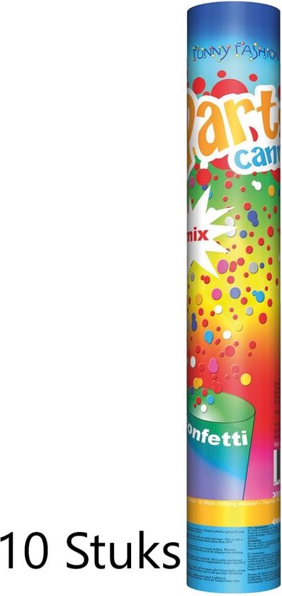 10x Super partyshooter multi kleuren 40 cm papiersnippers - Popper ...