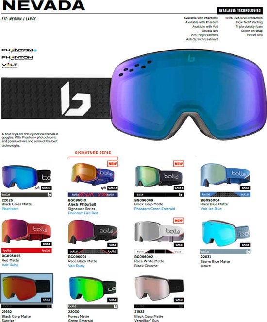 Bollé Nevada Skibril - Wit | Categorie 3 | bol