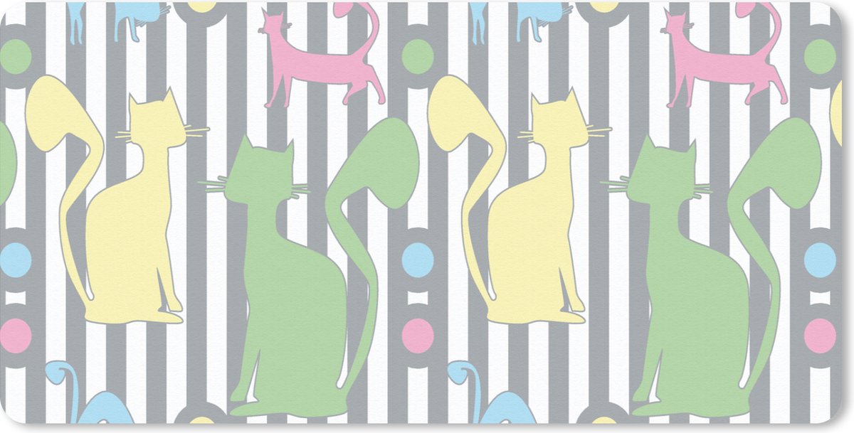 Bureau onderlegger - Muismat - Bureau mat - Katten - Pastel - Dieren ...