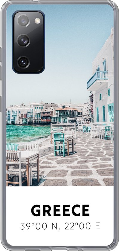 Telefoonhoesje Geschikt voor Samsung Galaxy S20 FE hoesje - Griekenland - Zee - Blauw... | bol