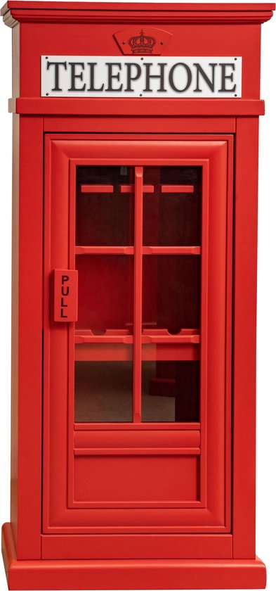 Engels houten wijnrek in de stijl van een telefooncel | bol.com