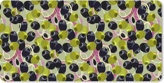 Bureauonderlegger - Olijven - Patronen - Ui - Eten - 60x30 - Muismat | bol