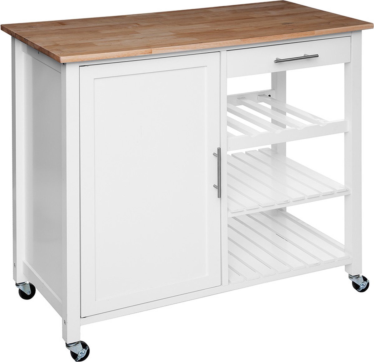 Five® Luxe houten keukentrolley wit - Wit - Decoratief | bol.com
