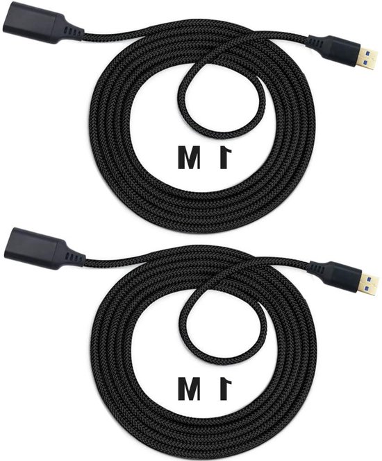 Verlenging 1M USB 3.0 A stekker naar A bus nylon verlengkabel voor ...