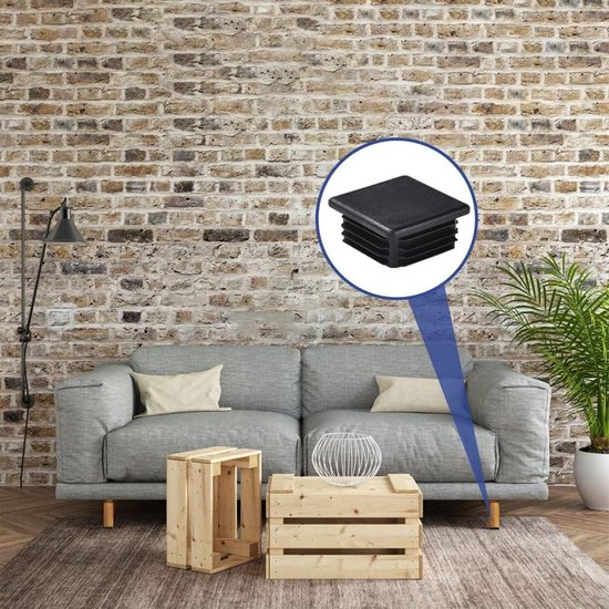 Vierkante buisstop voor buis van 30 x 30 mm - Rechthoekige buisstop ...