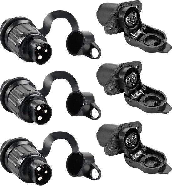 3-polig stopcontact platte driepolige stekker adapter voor campers 12 V ...