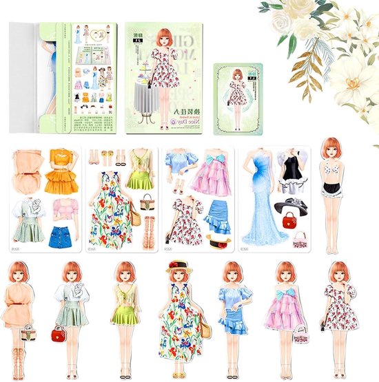 Magnetisch Papier Aankleedpop Rollenspel Puzzelspel voor Meisjes | 3 ...