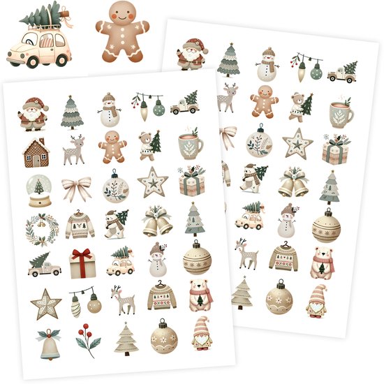 Boho Christmas - 2 Stickervellen - Kerst Stickers - Stickervellen Kerst ...
