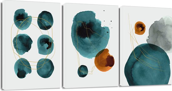 Inovra ® Moderne Abstracte Kunst aan de Muur voor Stijlvolle Interieurdecoratie - Set... | bol