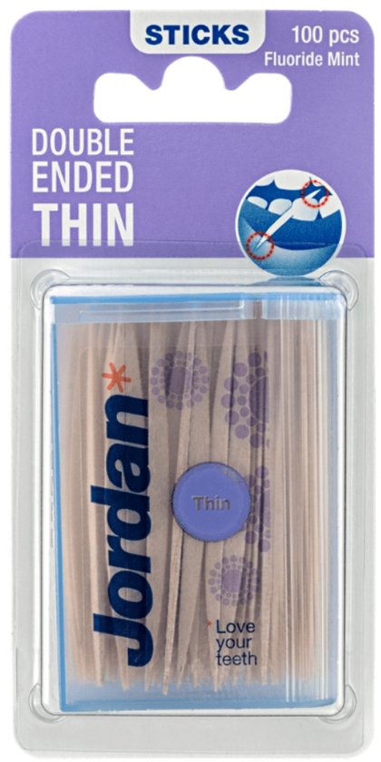 Jordan - Clean Between Sticks - Tandenstokers - Dun & 2-zijdig - 100 ...