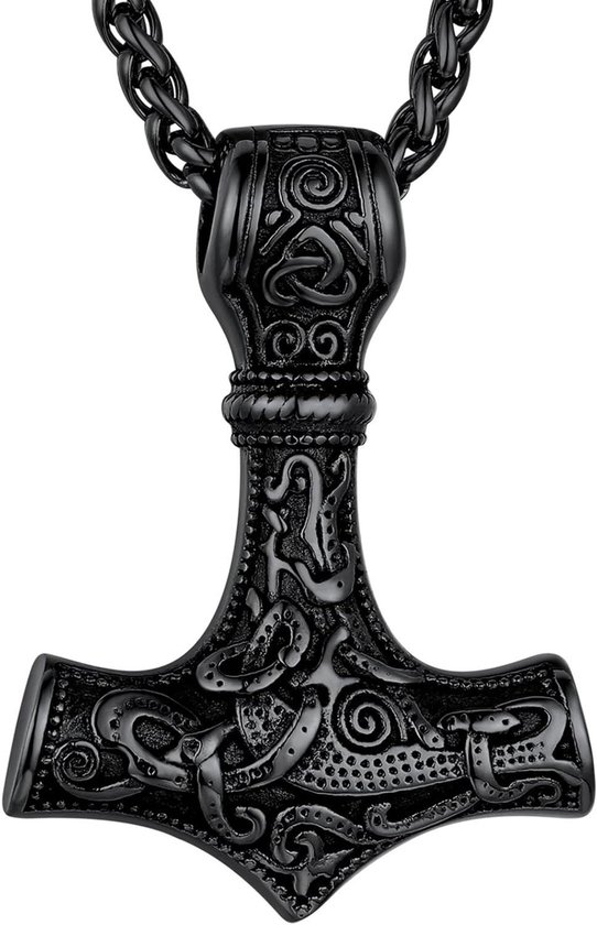 Gepersonaliseerde Odin Helm/Mjolnir Hanger - Noorse Rune Ketting ...