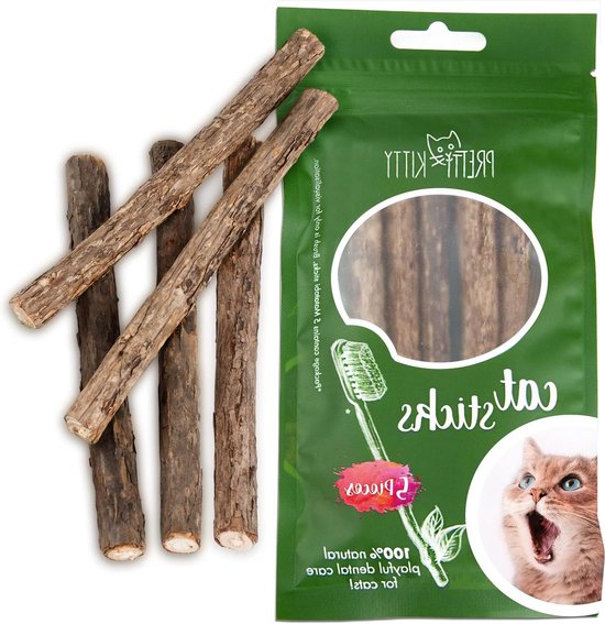 5 x Matatabi tandverzorging sticks van hout voor katten - natuurlijke ...