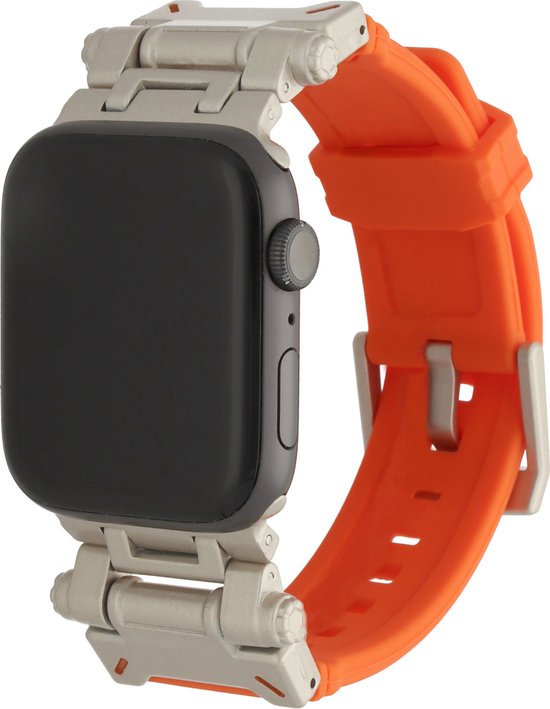 123watches robuuste siliconen Robust band - oranje titanium - 44, 45 ...