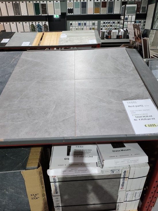 Restpartij Exigo Jolie Grey mat 60x60 rett | bol