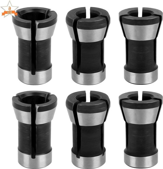 6pcs Collet Adapter Steel Milling Collet 6mm 6.35mm 8mm Drill Chuck ...