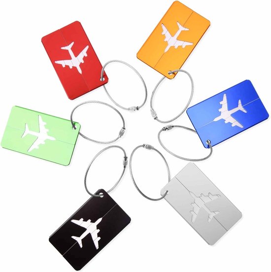 6 Stuks Travel Bagage Tags Kofferaanhanger bagagelabel Koffer ID Tags ...