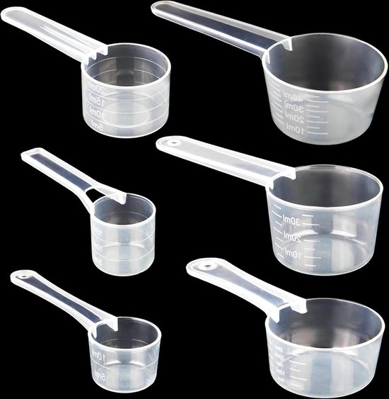 6-Piece Transparent Measuring Spoon Set with Scale - Grammeter for ...