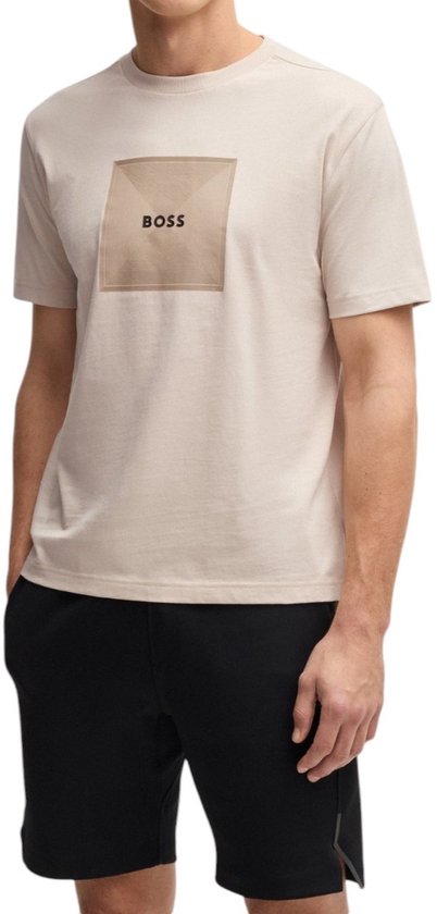 Boss Heren T-shirt Bruin 50538096/284 Tee Logo Rib 10270342 01 | bol