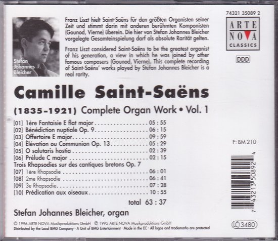 Complete organ works vol. 1 - Camille Saint-Saëns - Stefan Johannes Bleicher bespeelt... | bol