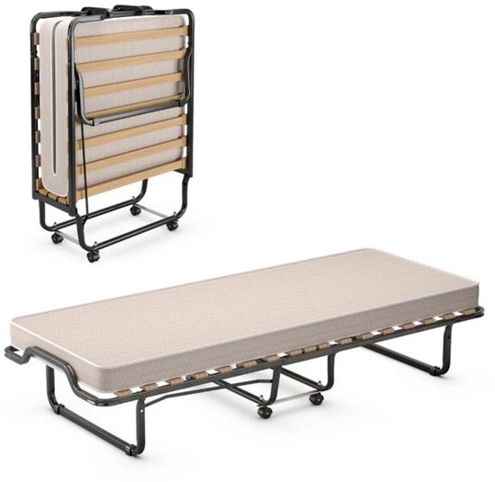 FURNIBELLA-Opklapbed met Luxe Matras 200x90 cm – Draagbaar en ...