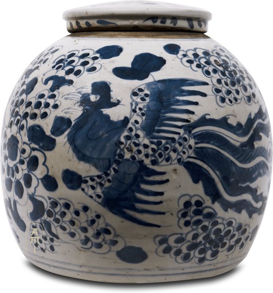 Asian Chinese pot met deksel oude look Phoenix 24 x 24 cm | bol