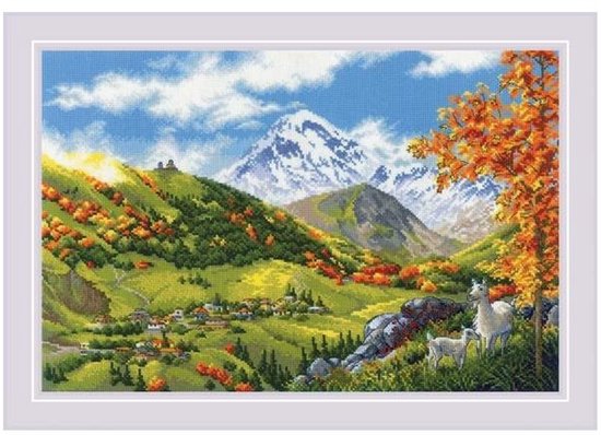 Borduurpakket Bergdorp (10 count aida) | bol