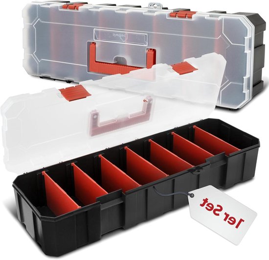 Assortimentsdoos met 8 vakken - gereedschapsorganiser - 450 x 150 x 90 ...