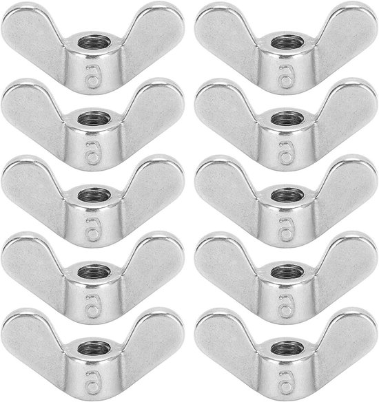 M6 Wing Nuts 304 Stainless Steel Butterfly Fasteners - Set of 10 | bol