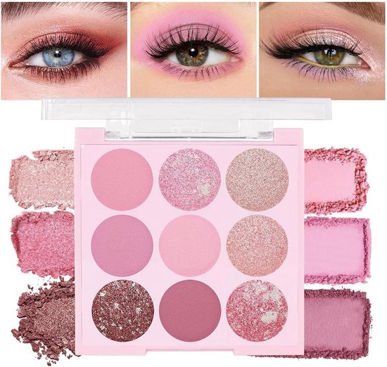 Roze 9 Kleuren Oogschaduw Palette - Hooggepigmenteerde Glans en Matte ...