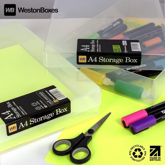 WestonBoxes opbergdozen, A4, kunststof, transparant, 10 stuks | bol