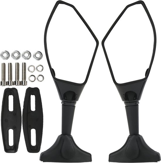 Motorcycle Wing Mirror Pair with LED Direction Indicator Adjustable ...