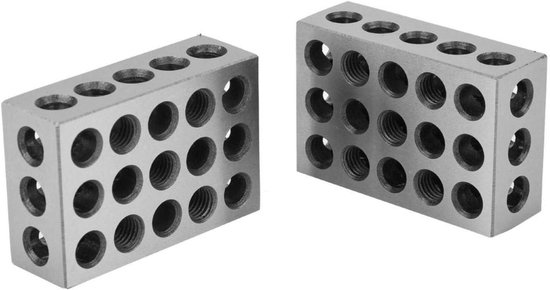 23 Gaten Frezen Parallel Klemblok 25x50x75mm - Set van 2 | bol
