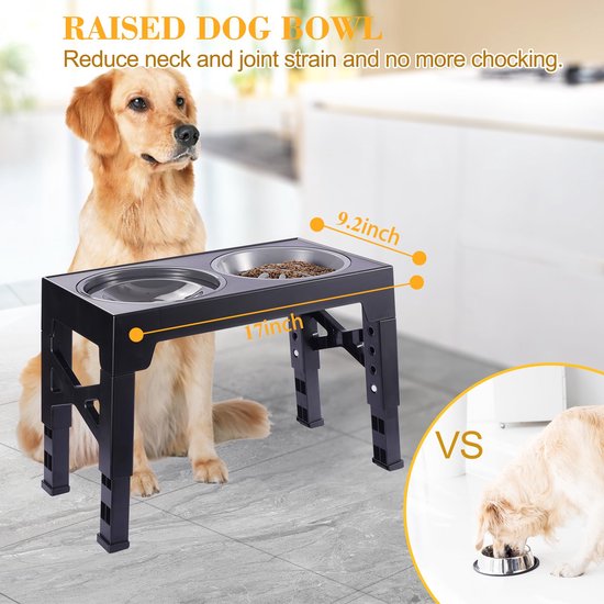 Inovra ® Verstelbare en Ergonomische Voederbak voor Honden van Alle ...