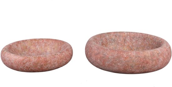 PTMD Schaal Aly - 46x46x13 cm - Cement - Rood | bol