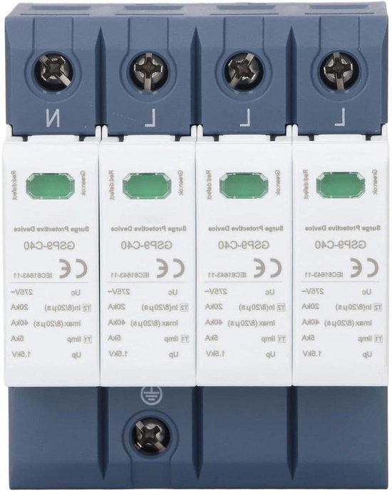 40KA 4P Overspanningsbeveiliging SPD voor AC Power Line-systemen ...