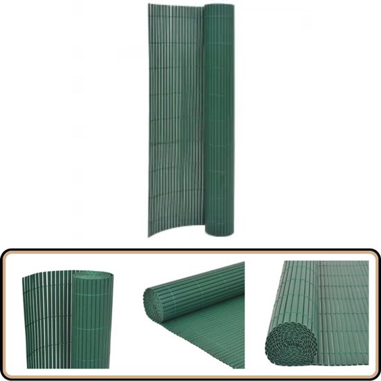 vidaXL Tuinafscheiding PVC Groen - 110x500 cm - Weerbestendig Tuinhek ...