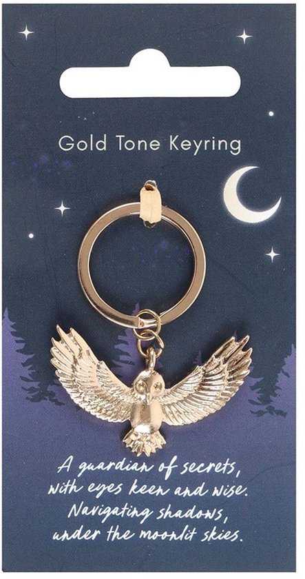 Something Different - Night Owl Metal Sleutelhanger - Goudkleurig | bol