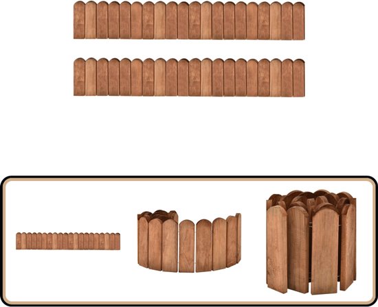 vidaXL Gazonranden - 2 stuks - 120 cm - Grenenhout Gazonrand ...