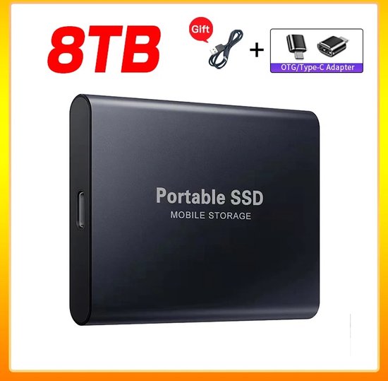 Externe harde Schijf – externe ssd - 8tb - USB 3.1, Hoge Snelheid ...