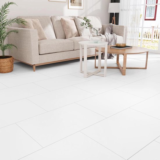 Witte PVC-vloerbedekking - zelfklevend - geschikt voor badkamer en ...