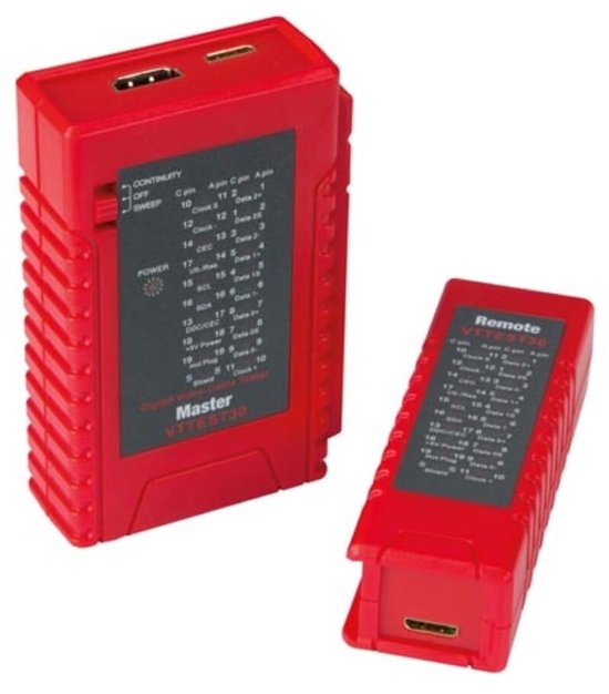 Velleman HDMI Kabel Tester - Max. 50m - VTTEST30 - Rood | bol