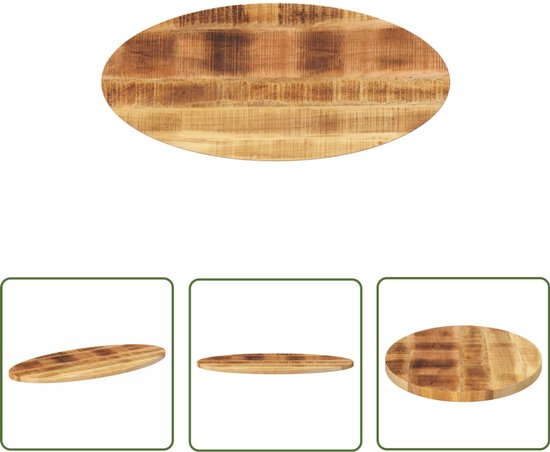 The Living Store Mangohouten Tafelblad - 120 x 50 x 2.5 cm - Rustiek ...