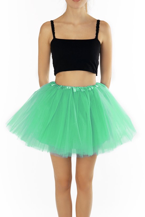 KIMU® Tutu Mint Groen Tule Rokje - Maat L XL XXL - Mintgroene Petticoat ...