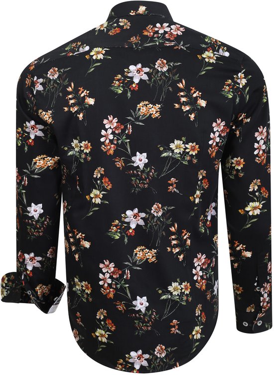 OVERHEMD SATIN PRINT 25-037 NAVY | bol