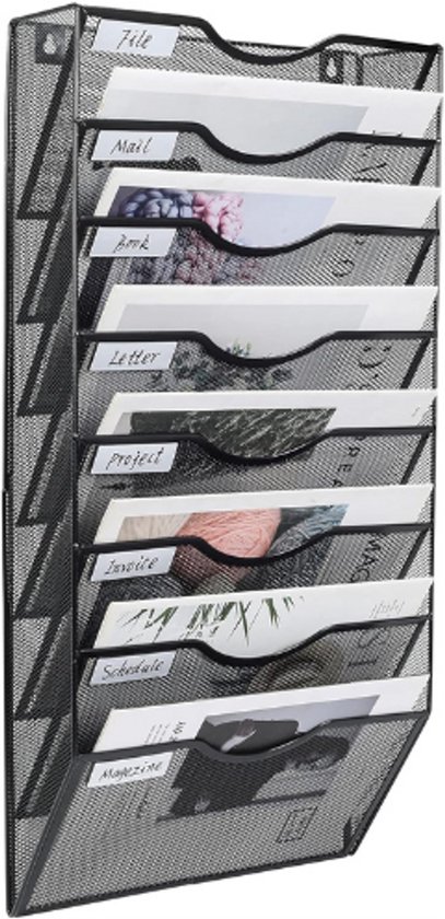 8-Tier A4 Mesh In Tray - Muur Pocket File Houder - Mail Organizer ...
