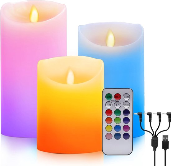 Oplaadbare LED Kaarsen met Afstandsbediening en Timer - Vlamloze ...