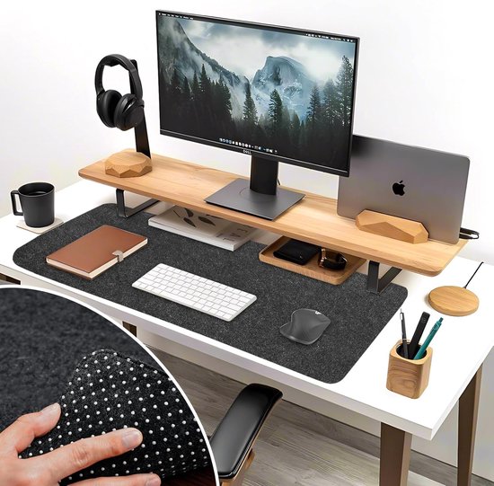 Grote Antislip Muismat | 900 x 400 mm | Duurzame Vilt Desk Mat voor ...