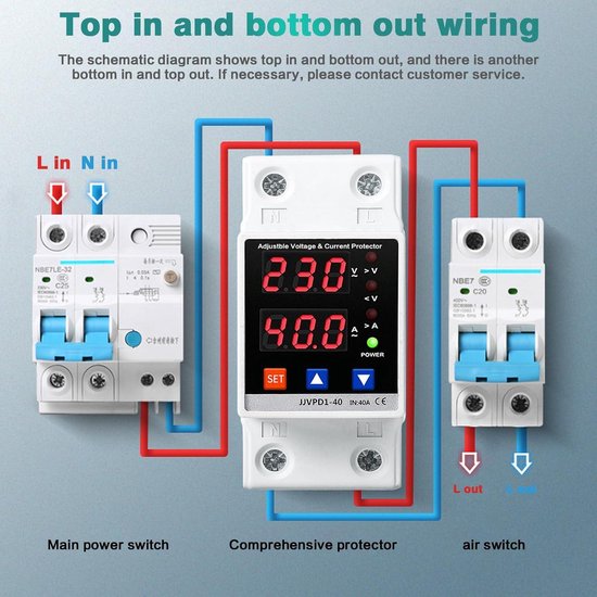 Surge Protector - Adjustable Voltage Protection 230 V 40 A - Automatic ...