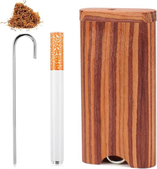 Mini One Hitter Box - Houten Sigarettenbox met Reinigingshaken ...