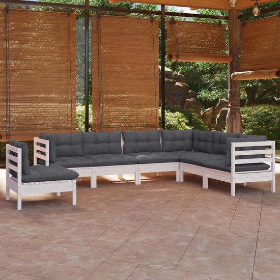 vidaXL Loungeset 7-delig - Grenenhout - Inclusief kussens | bol